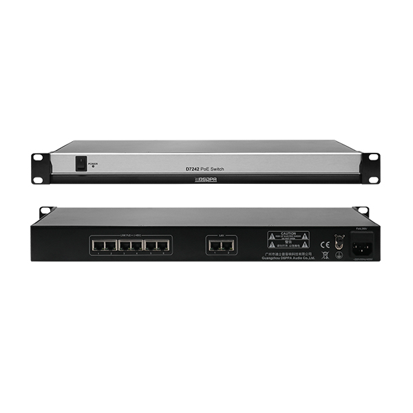 D7242 Dante 8 Port POE Switch - Guangzhou DSPPA Audio Co., Ltd.