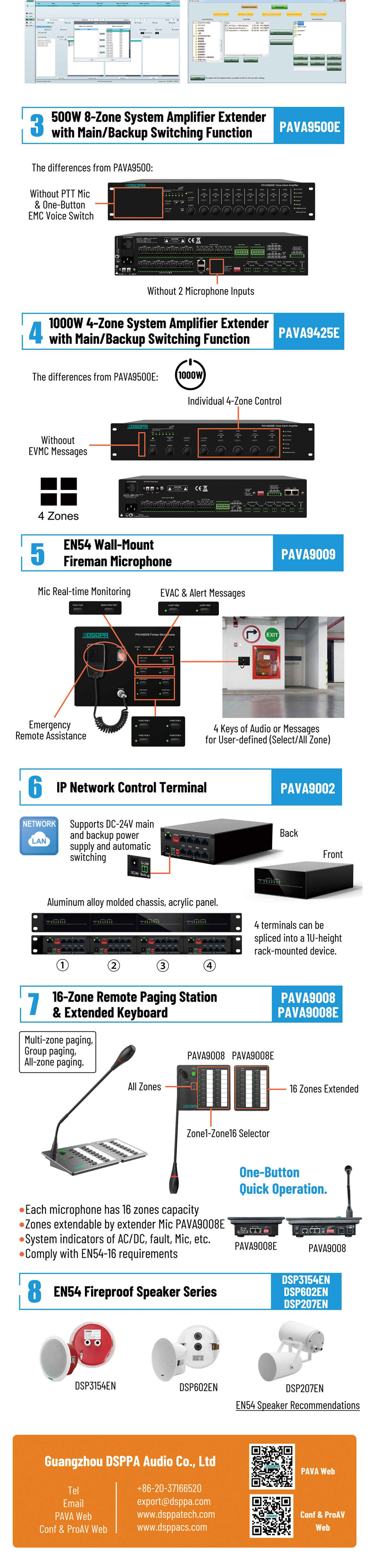 PAVA9002 Fire Alarm Audio Notification System Network Control Terminal ...